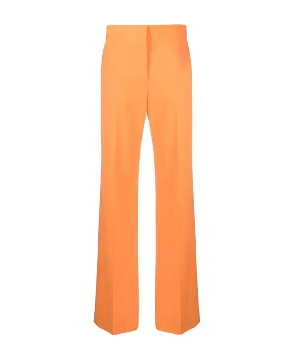 MSGM High-waisted Wide Leg Pants With Belt Rings