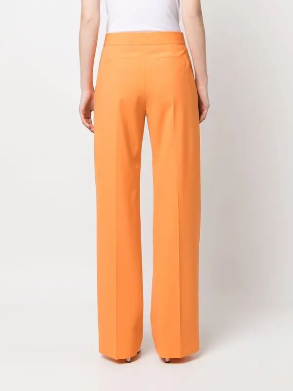 MSGM High-waisted Wide Leg Pants With Belt Rings