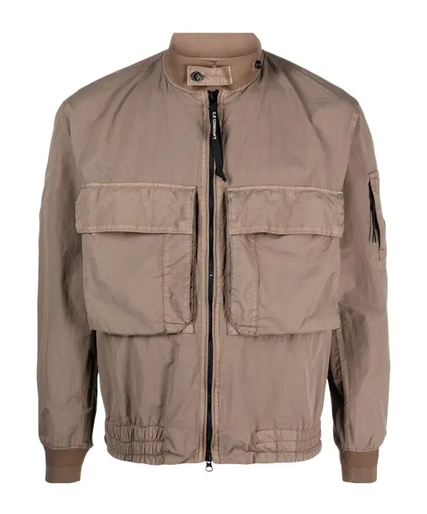 C.P. COMPANY Zip Up Short Jacket - Brown