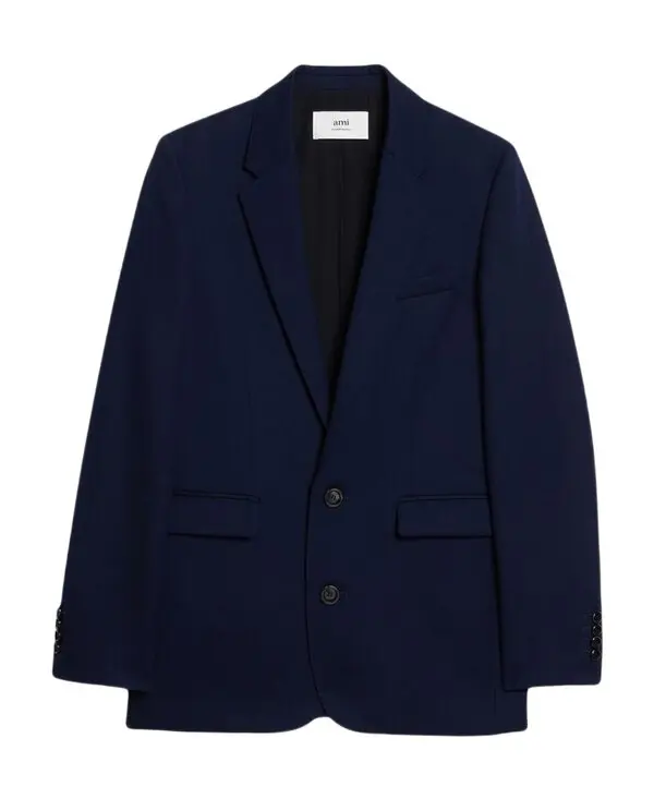 Ami Single-breasted Wool Blazer - Blue