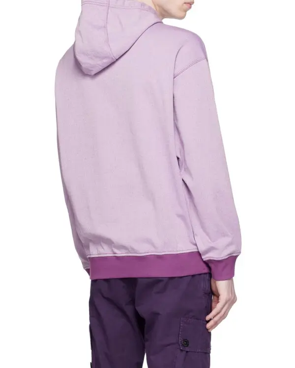 Stone Island Logo Print Drawstring Hoodie