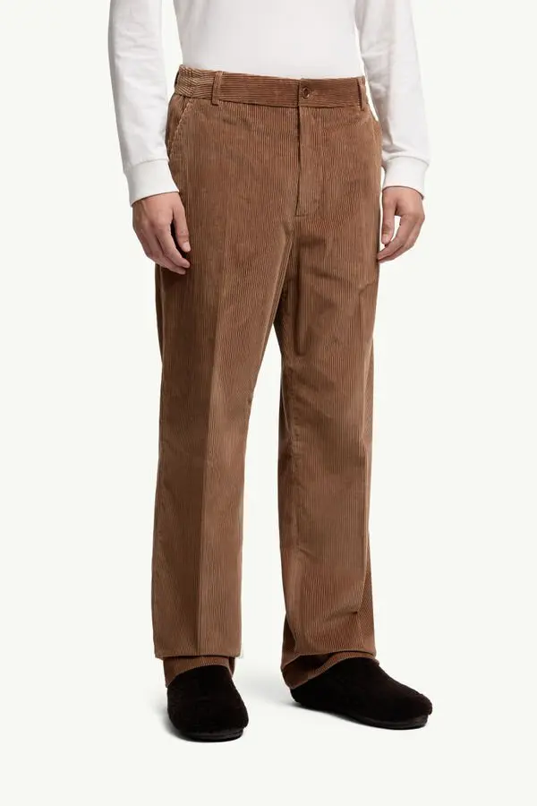 Moncler Corduroy Straight-leg Trousers - Brown