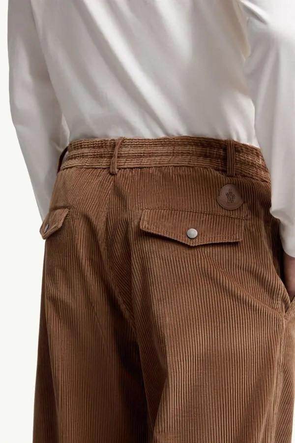 Moncler Corduroy Straight-leg Trousers - Brown