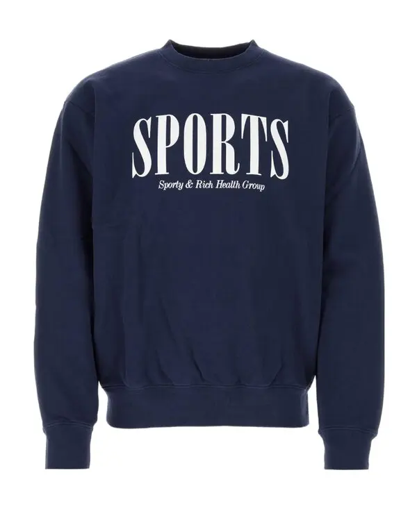 SPORTY  RICH Sporty & Rich Logo Printed Crewneck Sweatshirt