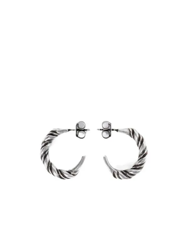 ANN DEMEULEMEESTER Babs Twisted Hoop Earrings - Gray