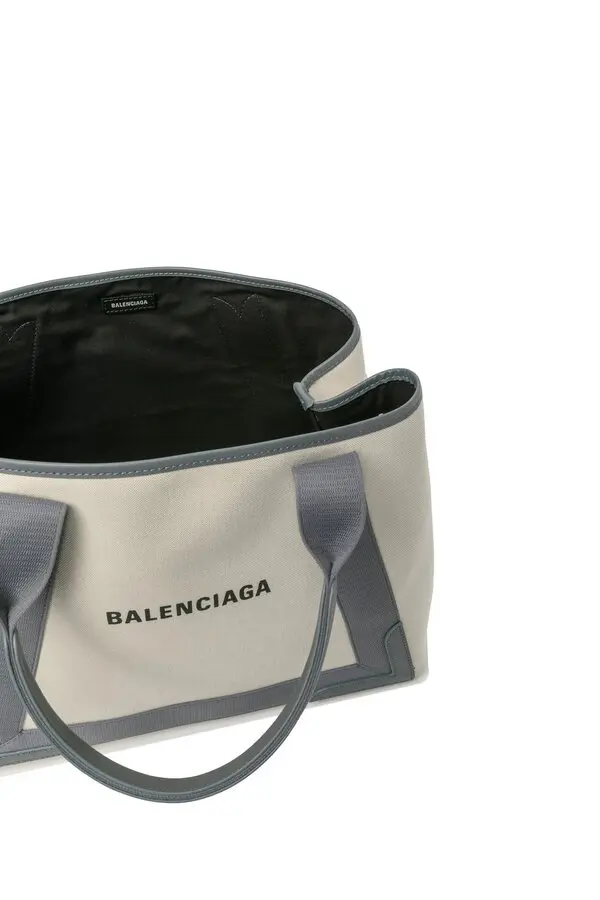 Balenciaga Canvas Tote Bag With Logo - Natural/grey
