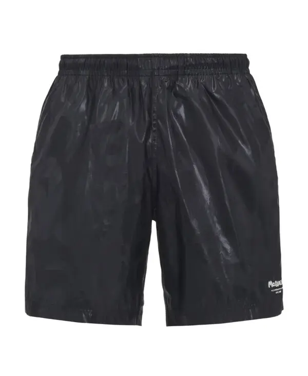 Alexander McQueen Graffiti Print Swim Shorts - Black