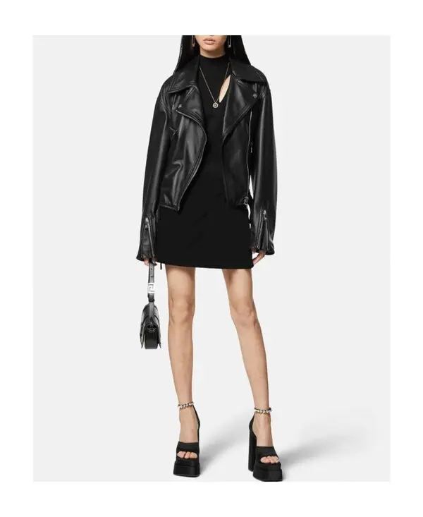 Versace Sleeveless Ribbed Knit Top With Asymmetrical Hem