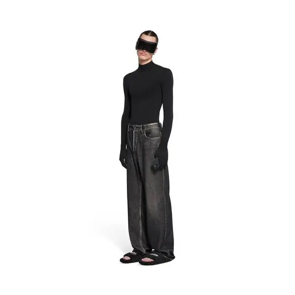 Balenciaga Trompe L'oeil Oversized Jeans - Black