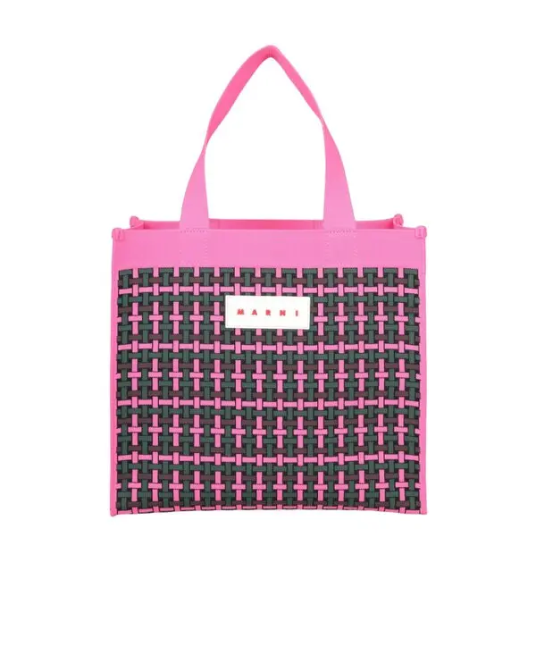 Marni Logo Patch Jacquard Top Handle Bag