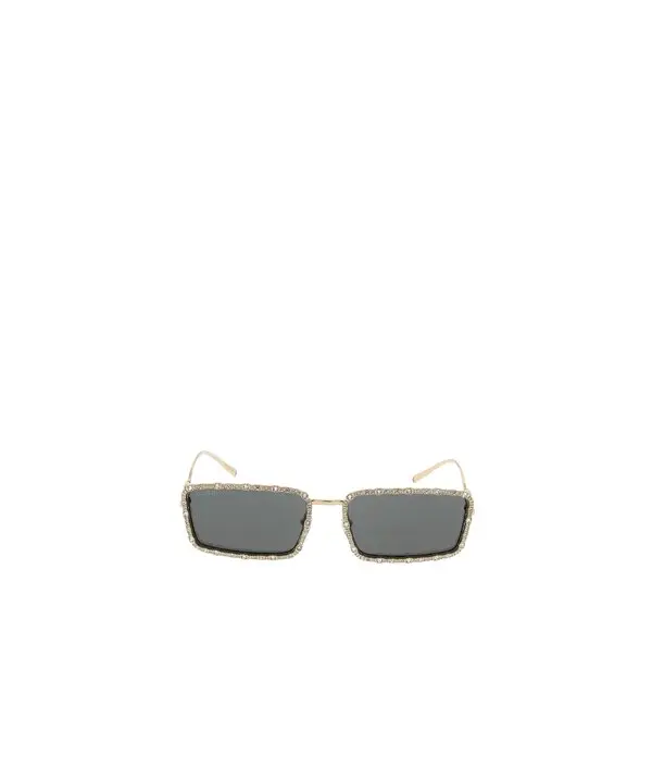Gucci Embellished Rectangle Sunglasses - Gray