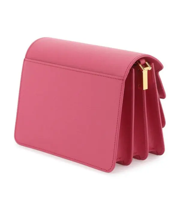 Marni Trunk Foldover Top Medium Shoulder Bag - Red