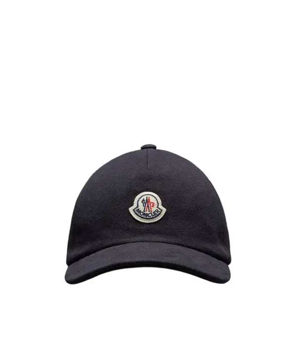 Moncler Baseball Cap With Felt Logo Patch - Black