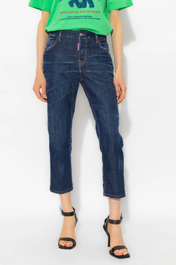 Dsquared2 Cropped Straight-leg Jeans - Blue