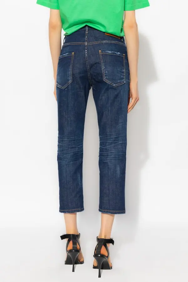 Dsquared2 Cropped Straight-leg Jeans - Blue