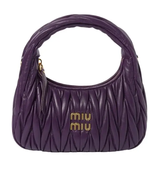 Miu Miu Wander Matelassé Nappa Leather Hobo Mini Bag