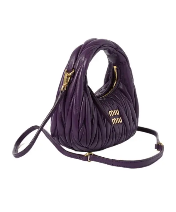 Miu Miu Wander Matelassé Nappa Leather Hobo Mini Bag