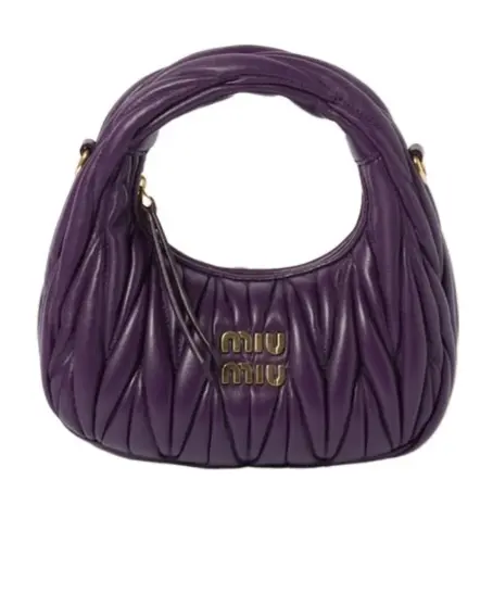 Miu Miu Wander Matelassé Nappa Leather Hobo Mini Bag