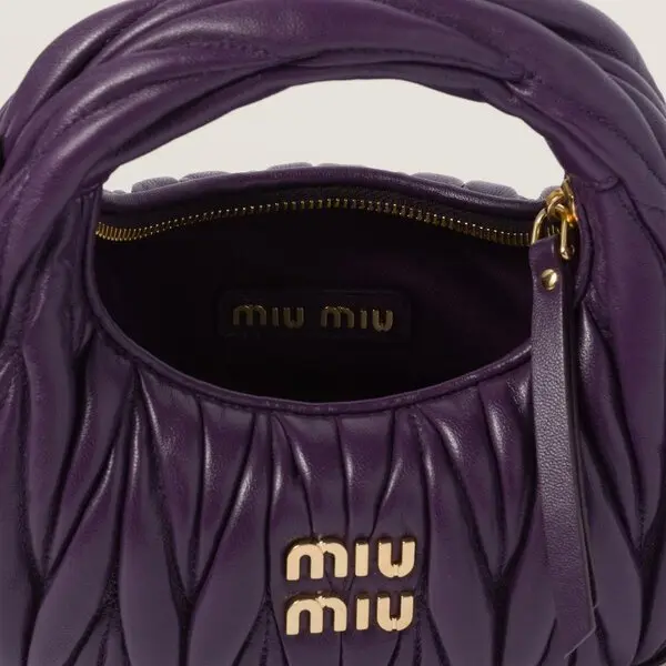 Miu Miu Wander Matelassé Nappa Leather Hobo Mini Bag