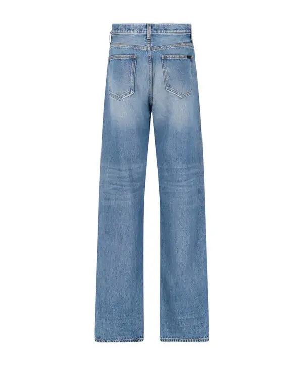 Saint Laurent Logo Patch Mid-rise Jeans