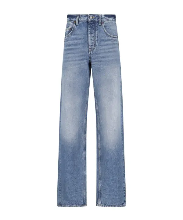 Saint Laurent Logo Patch Mid-rise Jeans - No