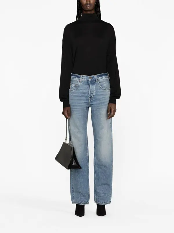 Saint Laurent Logo Patch Mid-rise Jeans