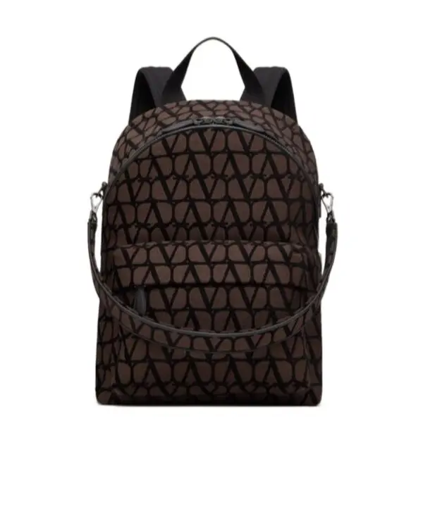 Valentino Garavani Logo Detailed Backpack - Black