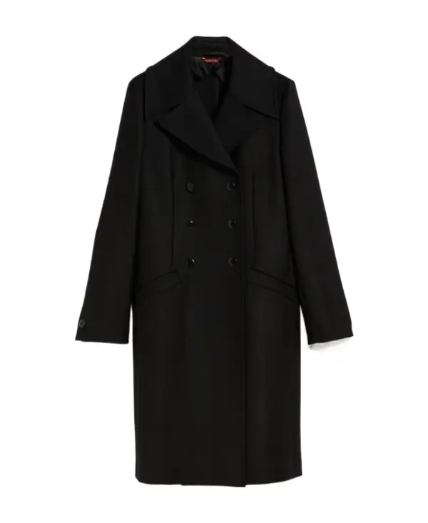 Max Mara Double-breasted Wool Blend Coat - Black