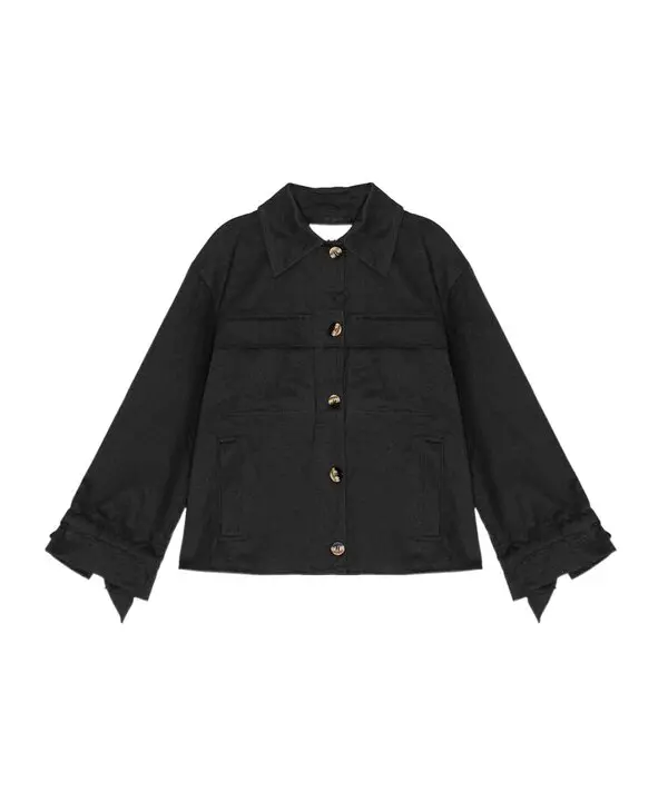 GANNI Herringbone Buttoned Jacket