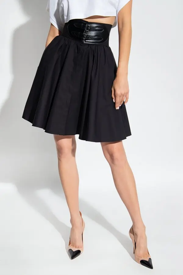 Alaïa High Waist Skirt With Elastic Belt