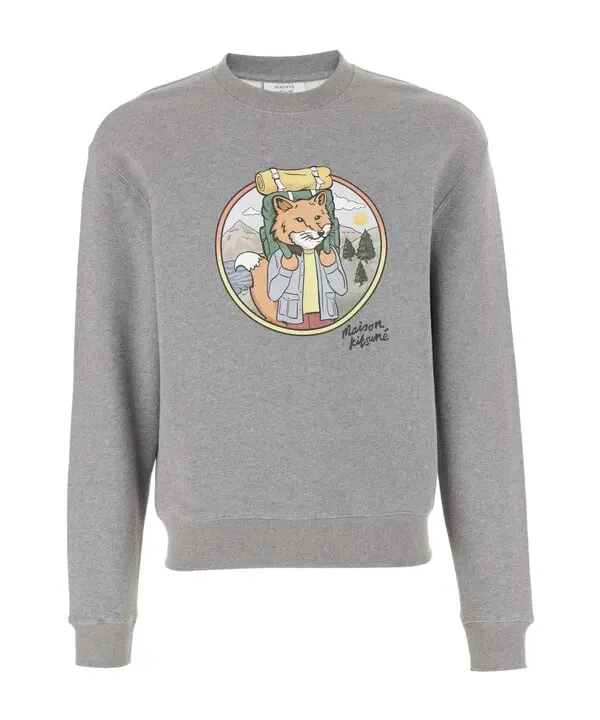 Maison Kitsuné Fox Printed Crewneck Sweatshirt