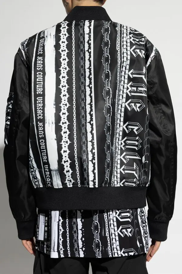 Versace Logo Bomber Jacket - Black