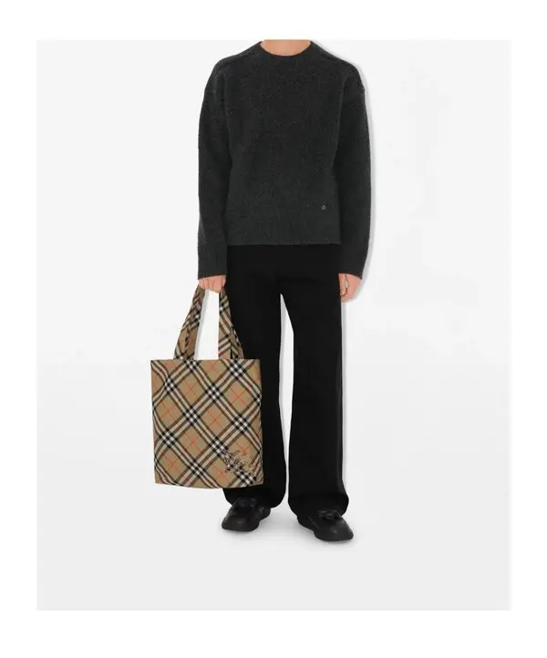 Burberry Checked Zipped Tote Bag