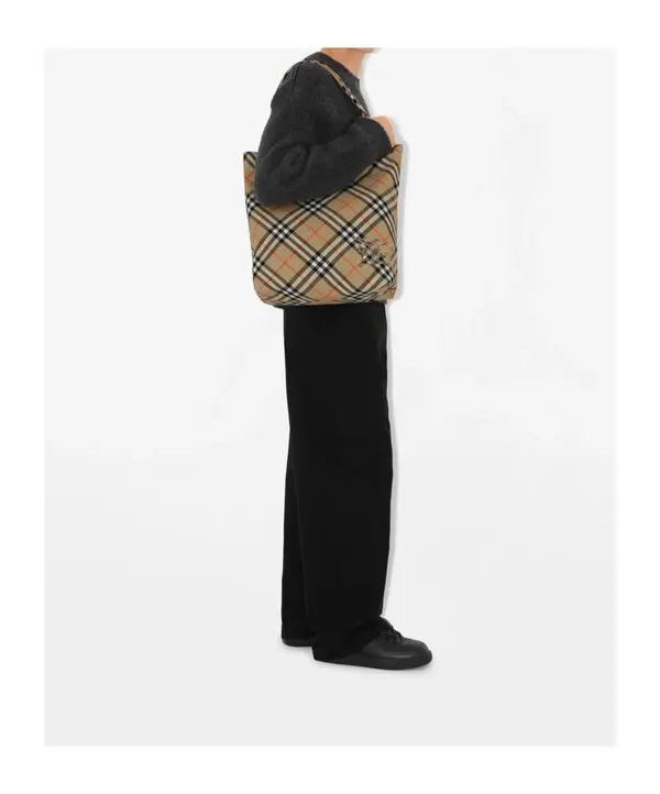 Burberry Checked Zipped Tote Bag
