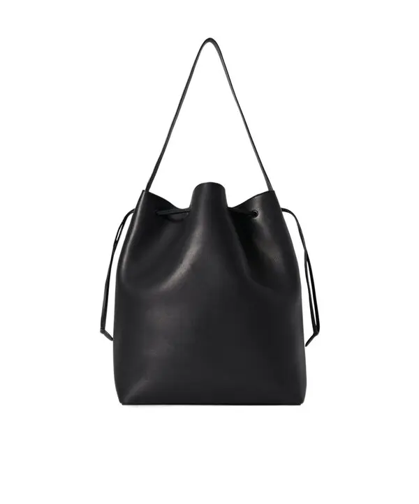THE ROW Belvedere Drawstring Bucket Bag - Black
