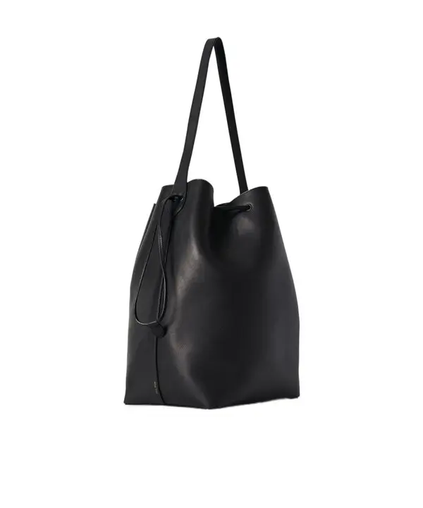 THE ROW Belvedere Drawstring Bucket Bag - Black