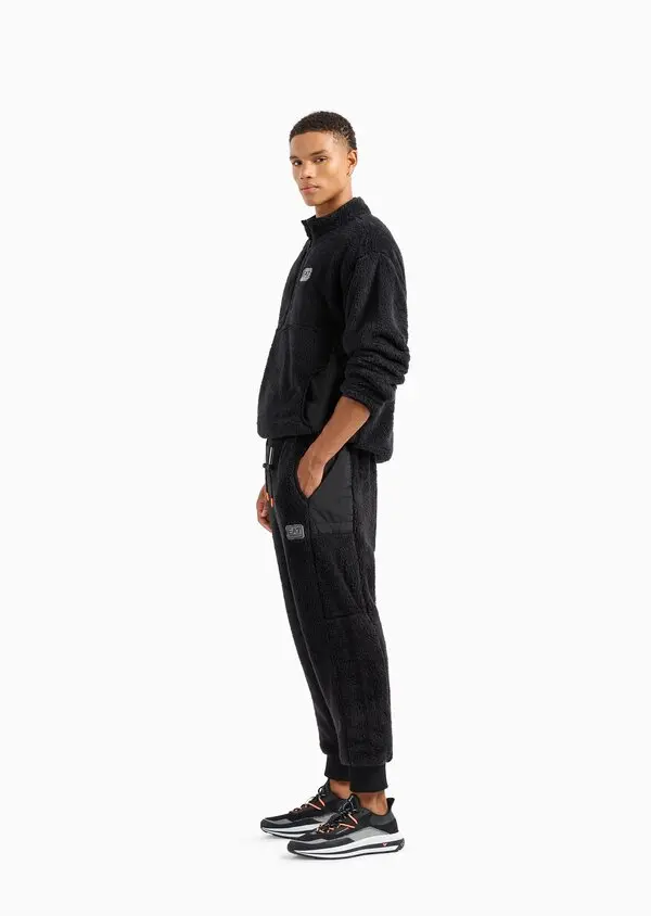 EA7 Suede Sports Sweater With Zipper Details