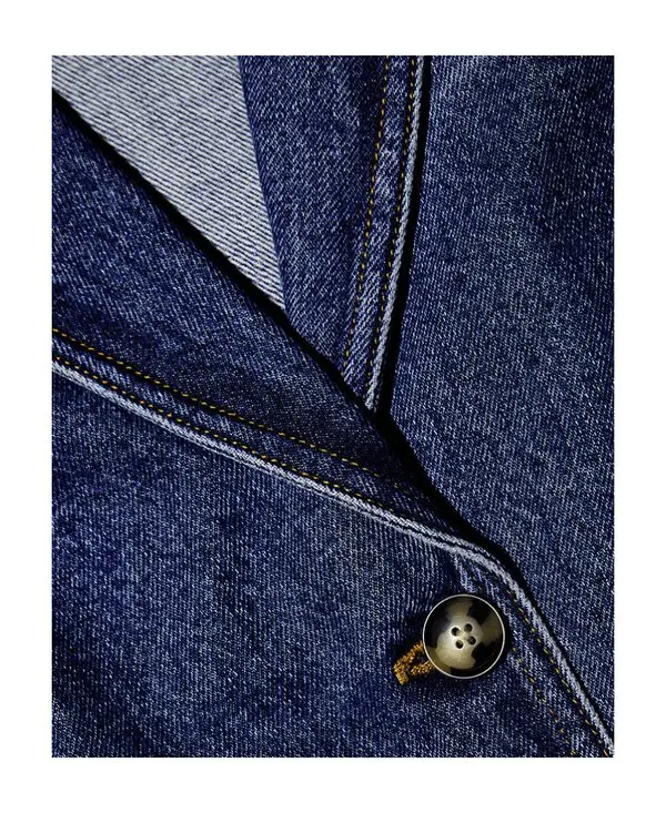 SELF-PORTRAIT V-neck Long-sleeved Denim Jacket