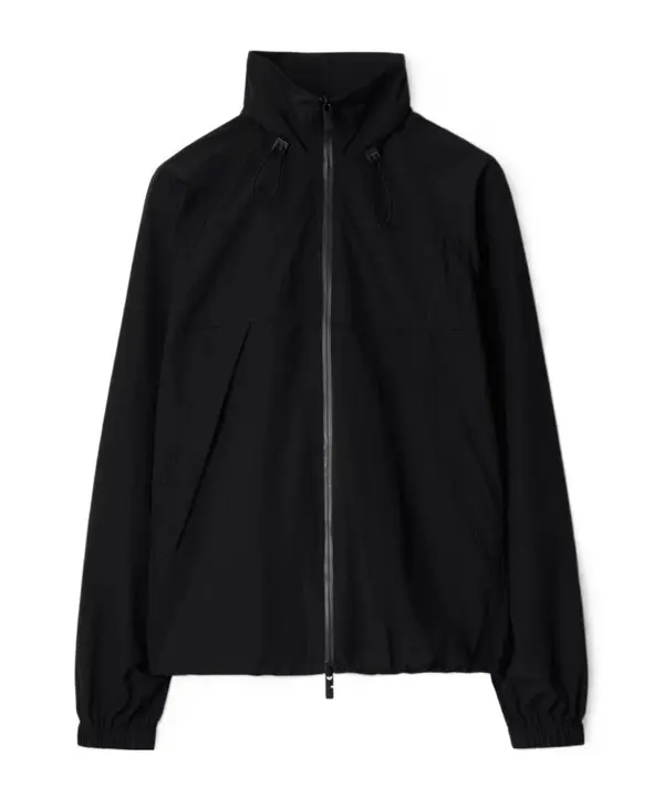 Burberry Hooded Jacket With Equestrian Knight Embroidery - Black