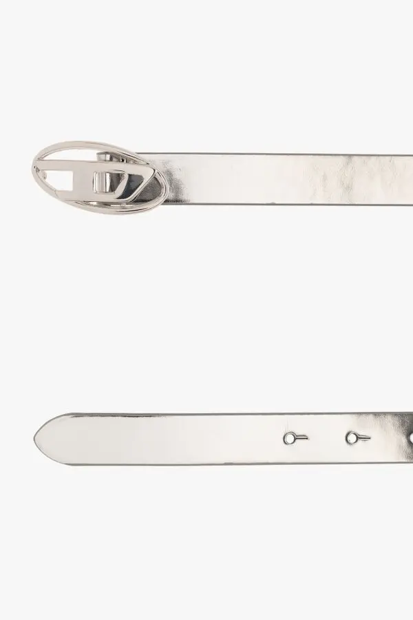 DIESEL® Logo Buckle Metallic Belt