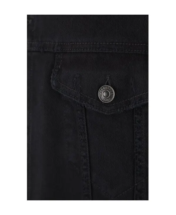 Balenciaga Single-breasted Denim Jacket With Graphic Print