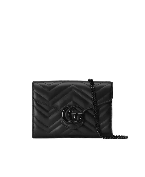 Gucci Gg Marmont 2.0 Mini Chained Wallet - Black