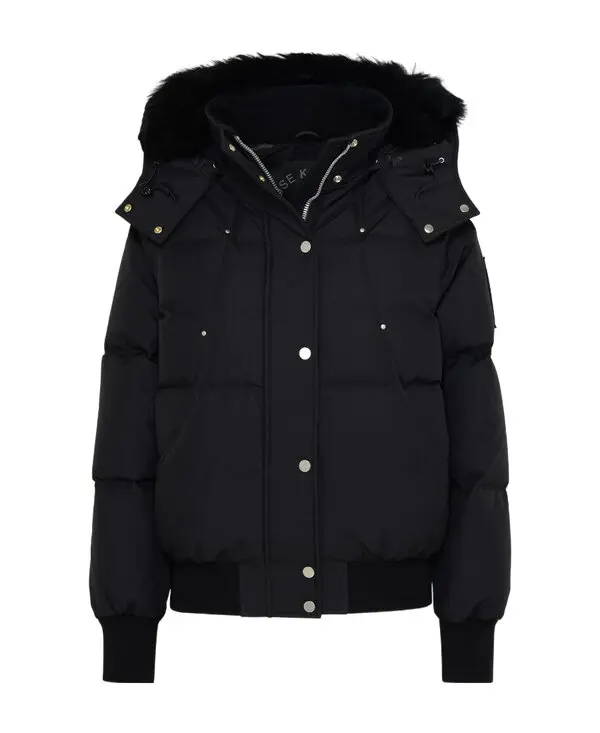 Moose Knuckles Buttoned Hooded Bomber Jacket - No