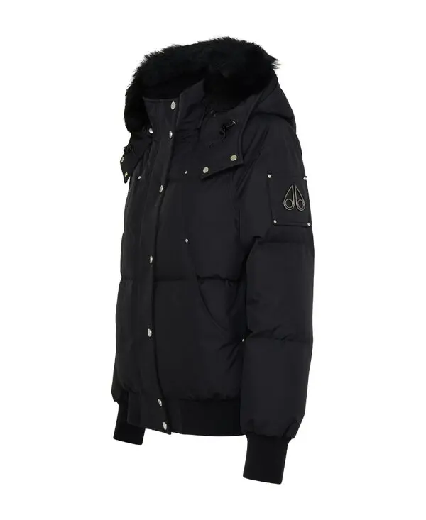Moose Knuckles Buttoned Hooded Bomber Jacket