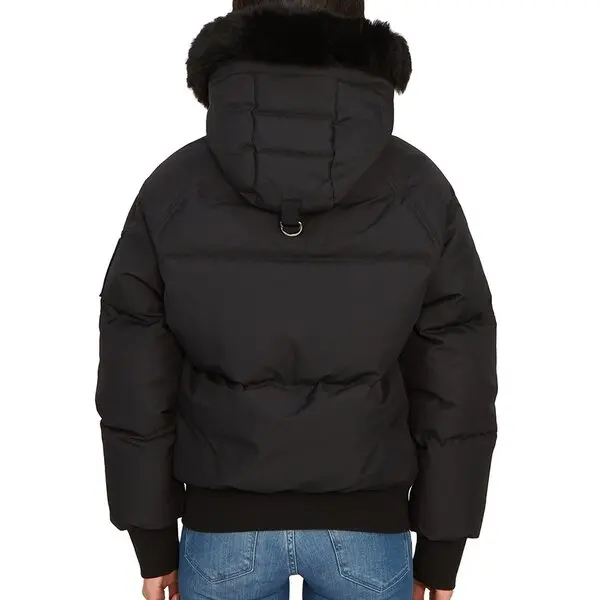 Moose Knuckles Buttoned Hooded Bomber Jacket