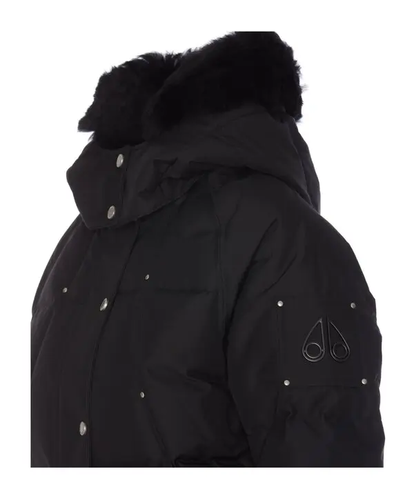 Moose Knuckles Buttoned Hooded Bomber Jacket