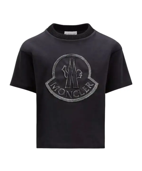 Moncler Logo Embroidered Crewneck T-shirt