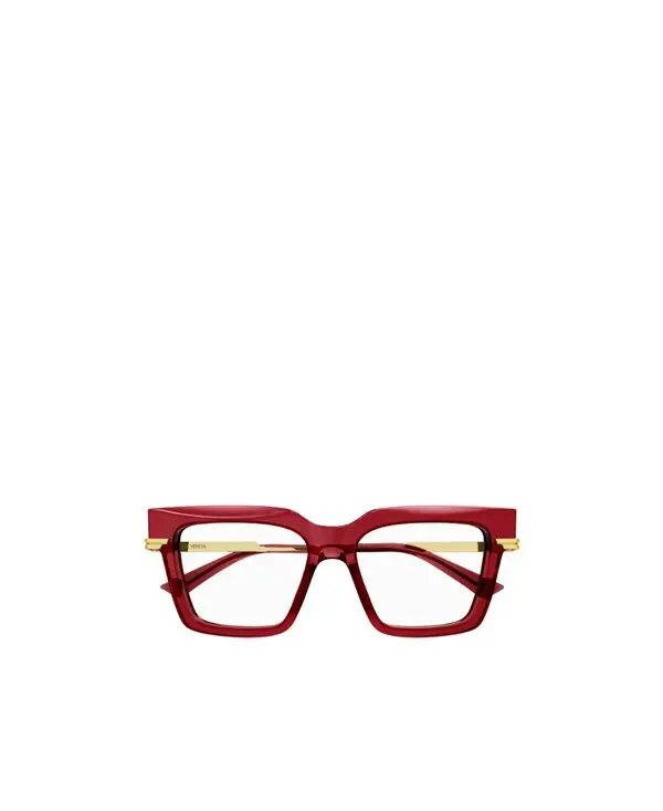 Bottega Veneta Square Frame Eyeglasses - Red