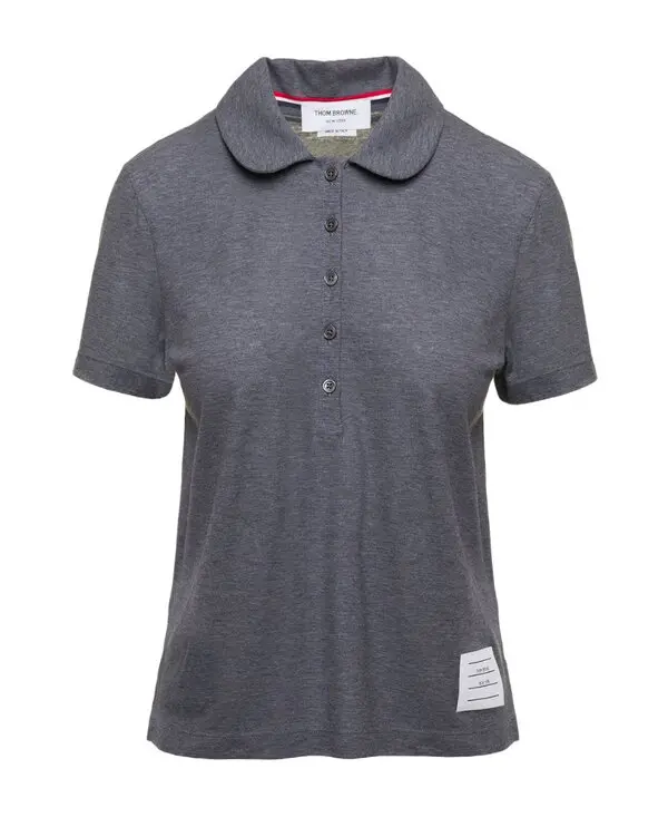 Thom Browne Cotton Logo Tag Polo Shirt