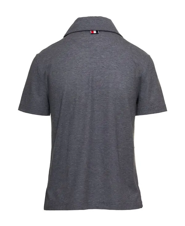Thom Browne Cotton Logo Tag Polo Shirt